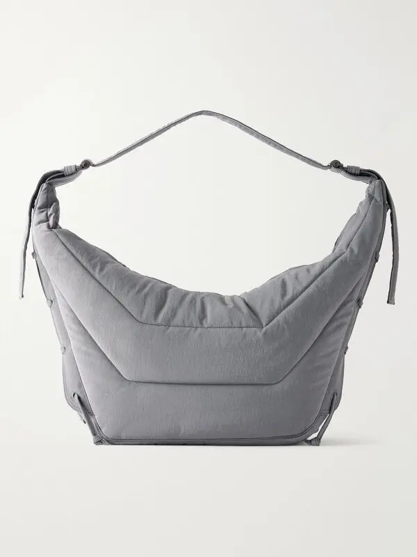 LEMAIRE Soft Game Large Quilted Nylon-canvas Messenger Bag - Gray