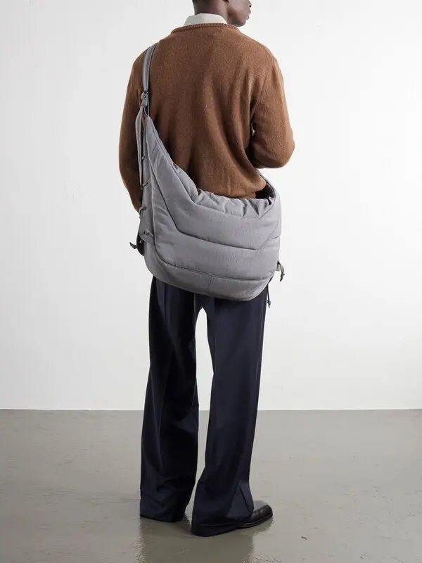LEMAIRE Soft Game Large Quilted Nylon-canvas Messenger Bag - Gray