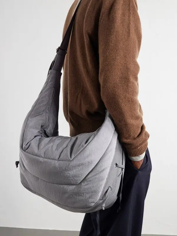 LEMAIRE Soft Game Large Quilted Nylon-canvas Messenger Bag - Gray