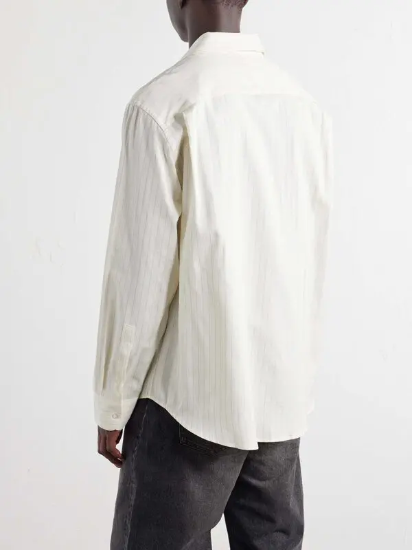 Studio Nicholson View Striped Silk And Cotton-blend Shirt