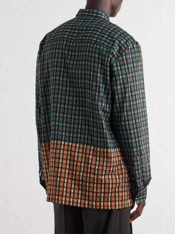 Dries Van Noten Panelled Checked Cotton-voile Shirt