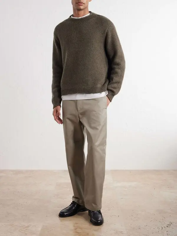 THE ROW Tempero Straight-leg Cotton-blend Drill Trousers