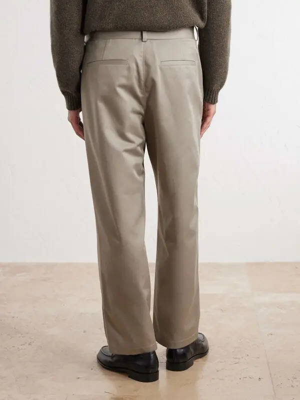 THE ROW Tempero Straight-leg Cotton-blend Drill Trousers