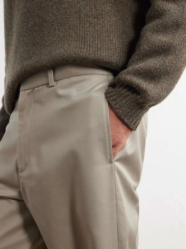 THE ROW Tempero Straight-leg Cotton-blend Drill Trousers