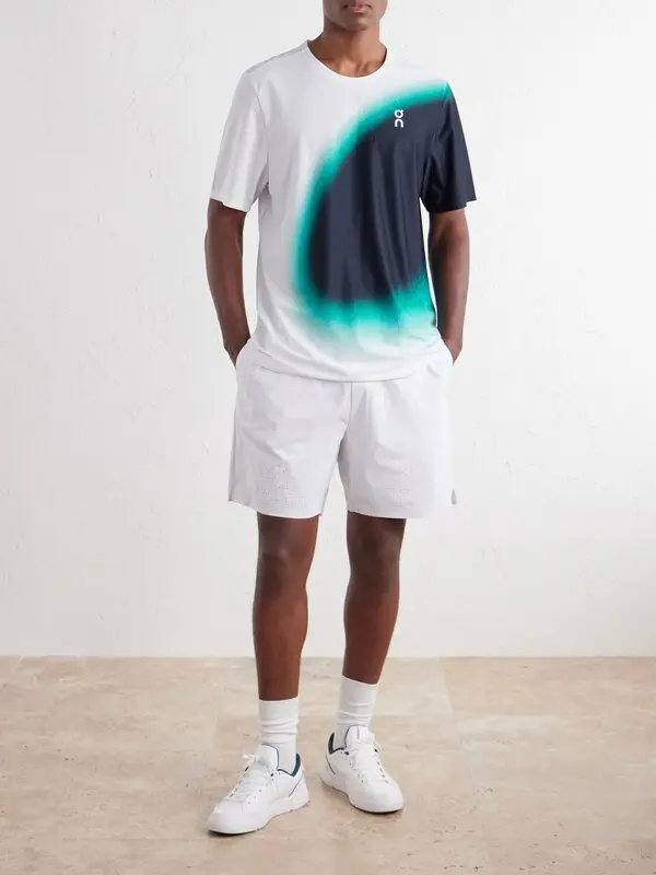 On Court-t Swing Printed Dry-tec™ Shell Tennis Shirt - White