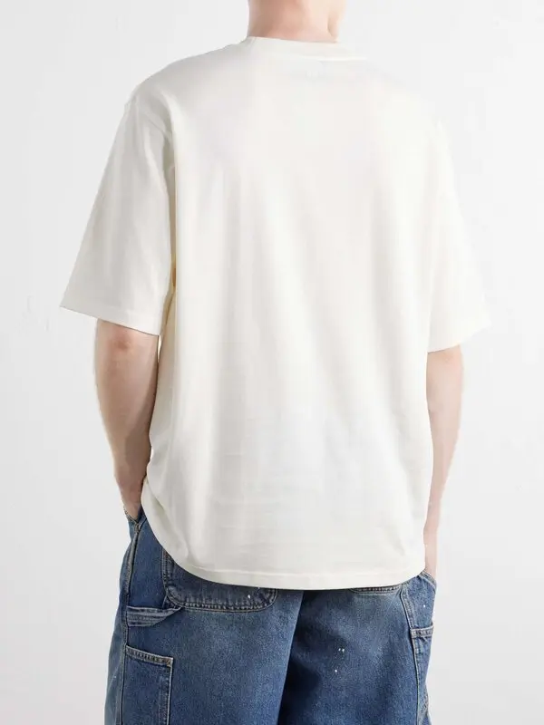 AMI Paris Logo-embroidered Cotton-jersey T-shirt