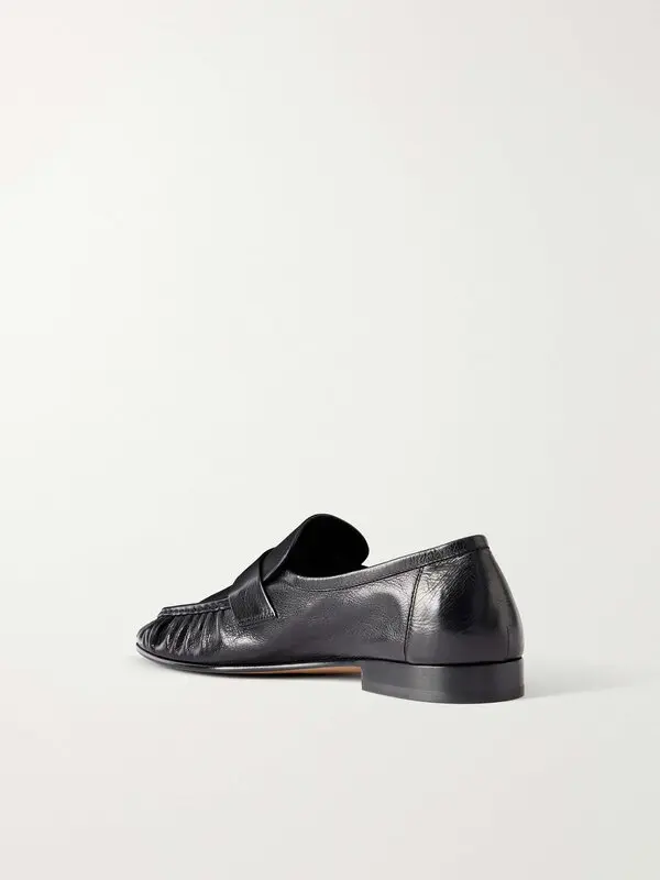 THE ROW Gathered Leather Loafers