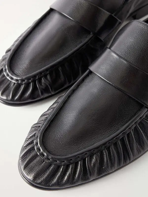 THE ROW Gathered Leather Loafers