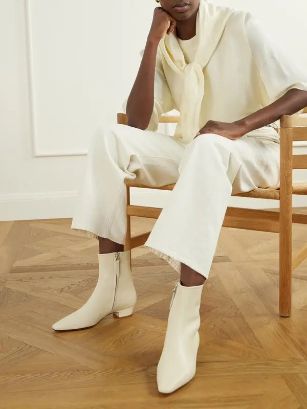 AeydĒ Lila Leather Ankle Boots - Neutrals