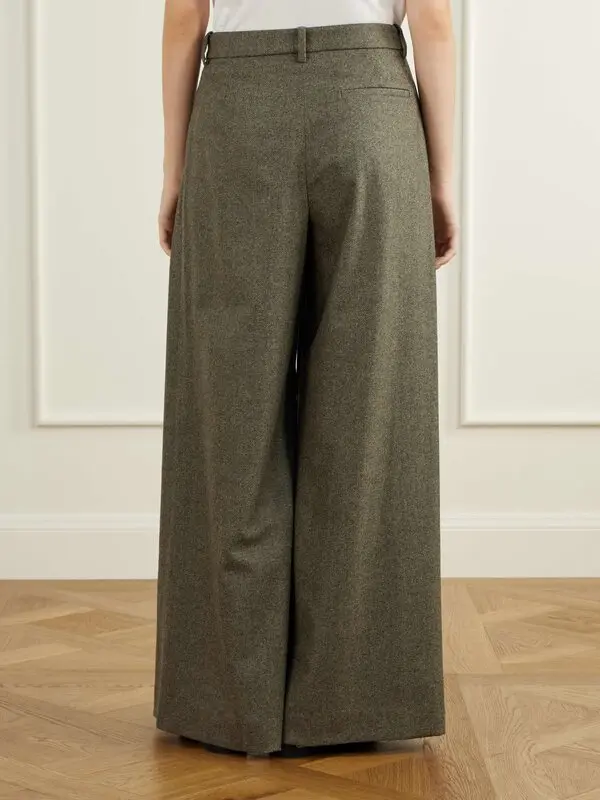TWP Avery Stretch Wool And Cashmere-blend Herringbone Wide-leg Pants