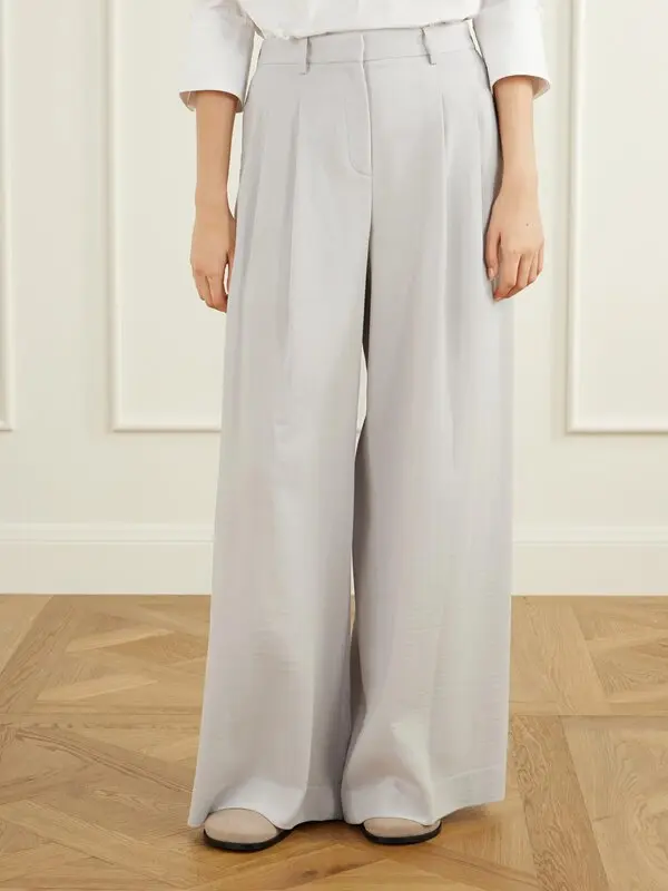 TWP Avery Stretch Wool-crepe Wide-leg Pants