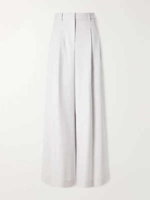 TWP Avery Stretch Wool-crepe Wide-leg Pants - Light Blue