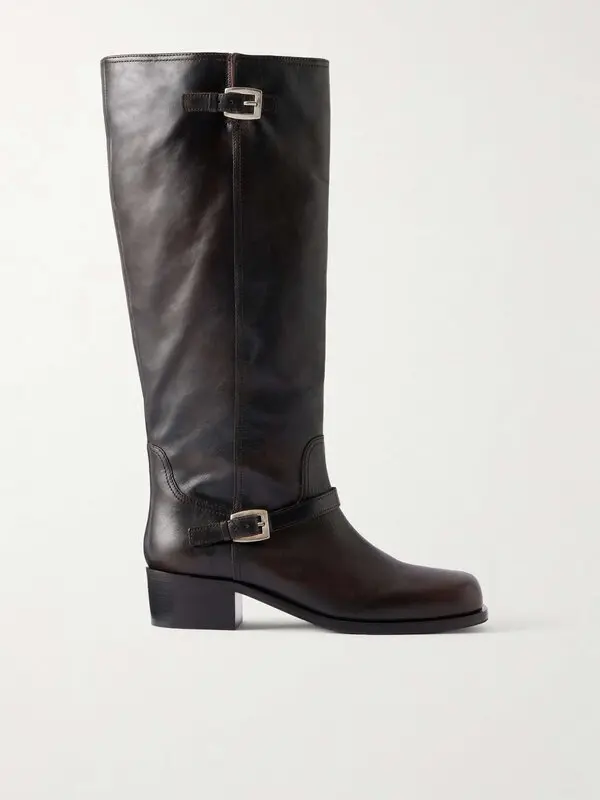Staud Brooklyn Leather Knee Boots - Brown