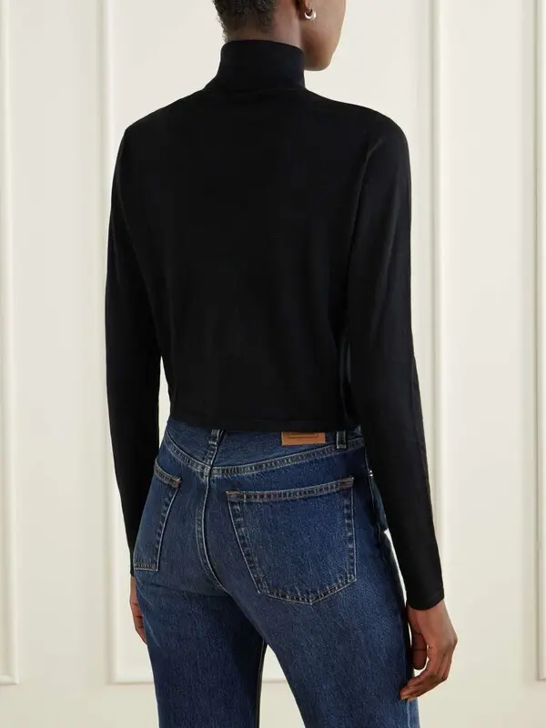 Le Kasha Arrone Cropped Cut-out Cashmere Turtleneck Sweater