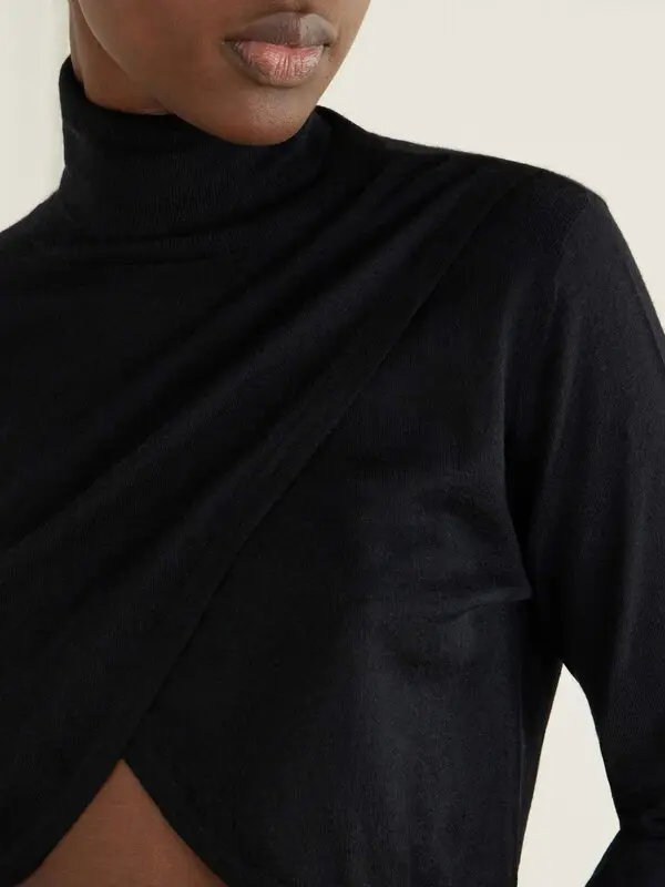 Le Kasha Arrone Cropped Cut-out Cashmere Turtleneck Sweater