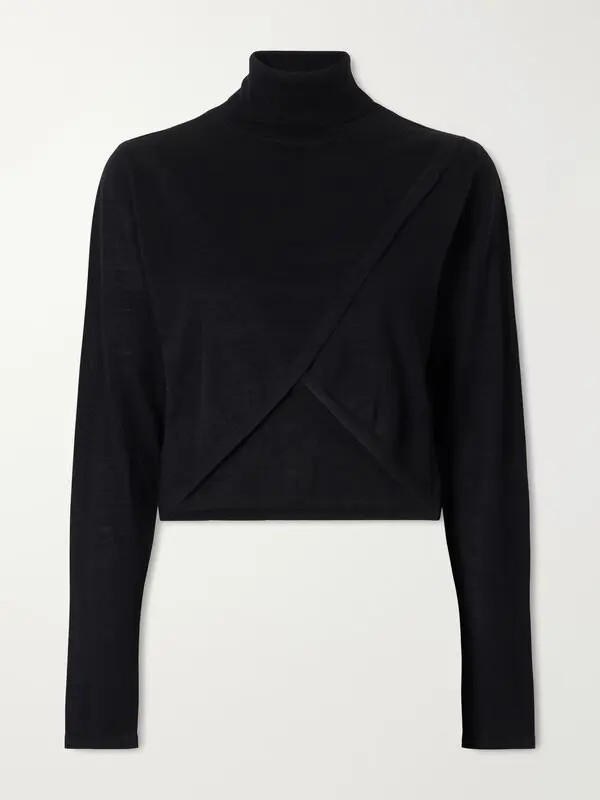 Le Kasha Arrone Cropped Cut-out Cashmere Turtleneck Sweater - Black