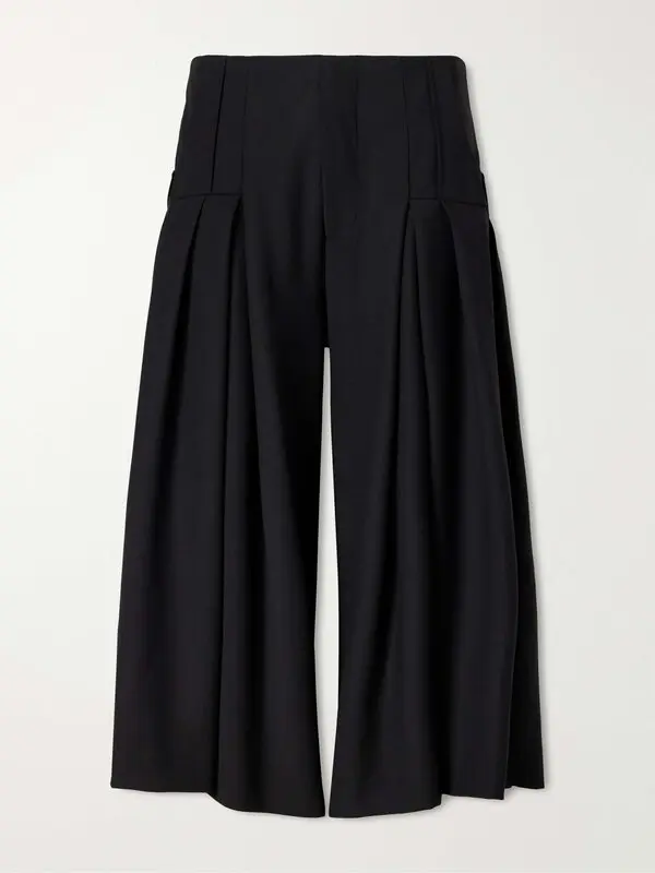 LIBEROWE Pleated Wool-fresco Culotte Shorts