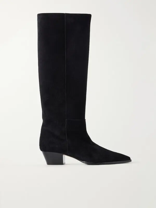 AeydĒ Medea 40 Suede Knee Boots - Black