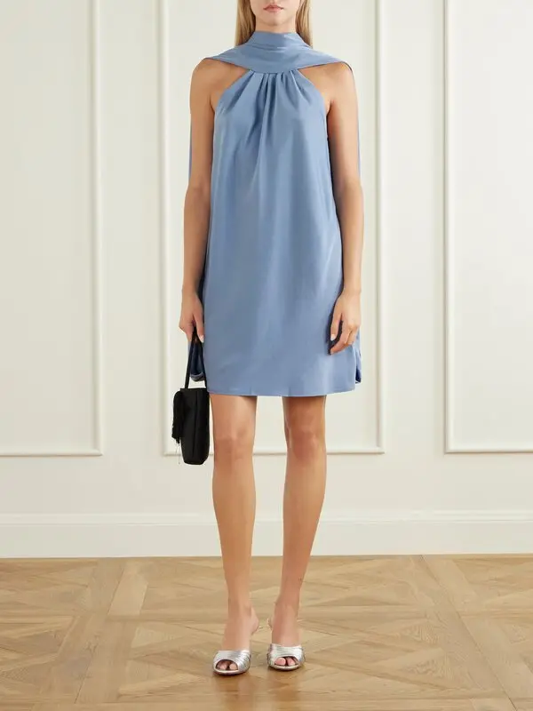 Simkhai Toni Satin Mini Dress - Blue