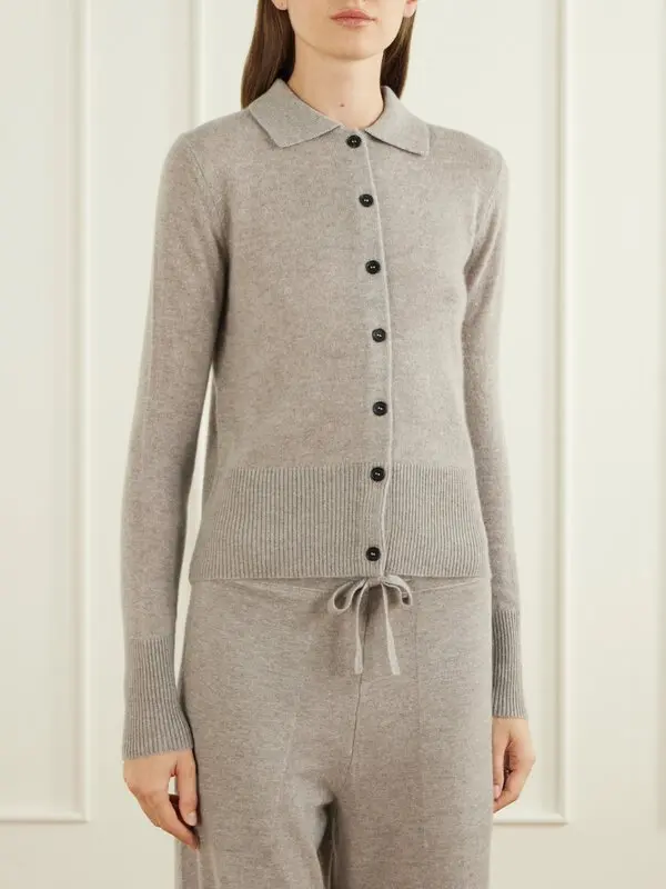 Le Kasha Fraga Ribbed Cashmere Cardigan - Gray