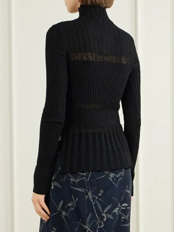 Proenza Schouler Rosario Wool-blend Turtleneck Top - Black