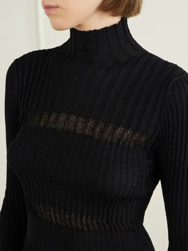 Proenza Schouler Rosario Wool-blend Turtleneck Top - Black