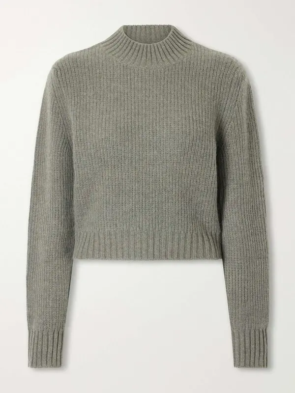 Le Kasha Chiba Ribbed Cropped Cashmere Turtleneck Sweater