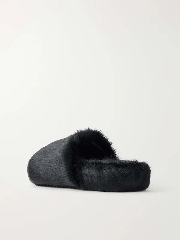 Rick Owens Chancla Calf Hair Slides