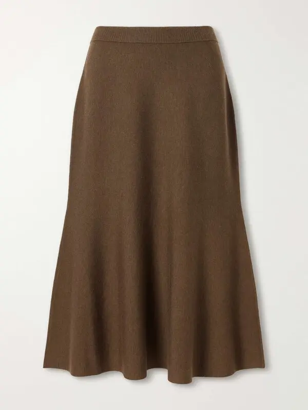 Simkhai Wool Midi Skirt - Brown