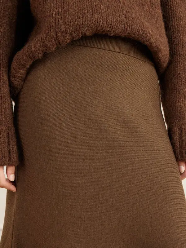 Simkhai Wool Midi Skirt - Brown
