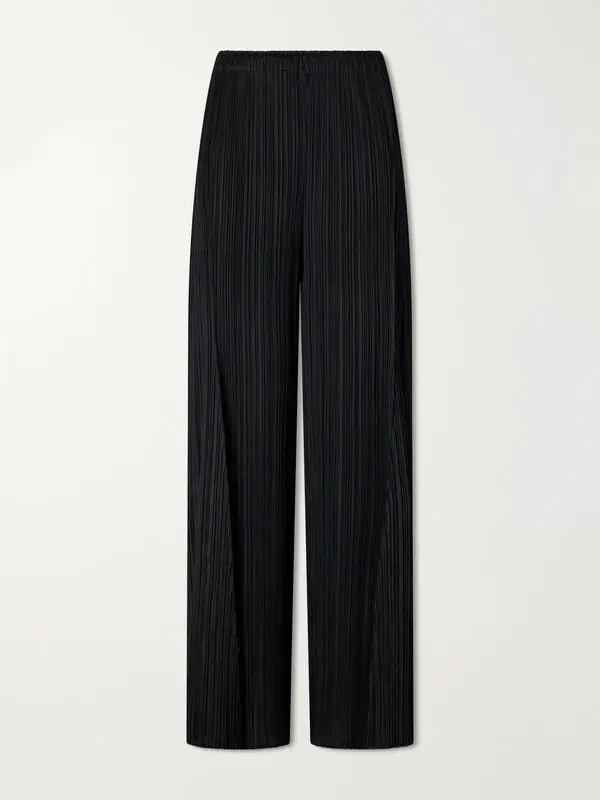 Issey Miyake Bouquet Plissé Wide-leg Pants - Black