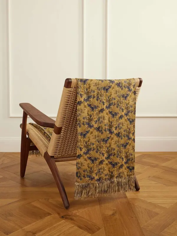 THE HOUSE OF LYRIA Sollievo Floral-print Linen-blend Throw - Multi