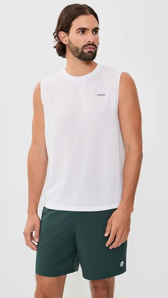 Vuori Sleeveless Viewpoint Muscle Tank 2.0 - White/breeze