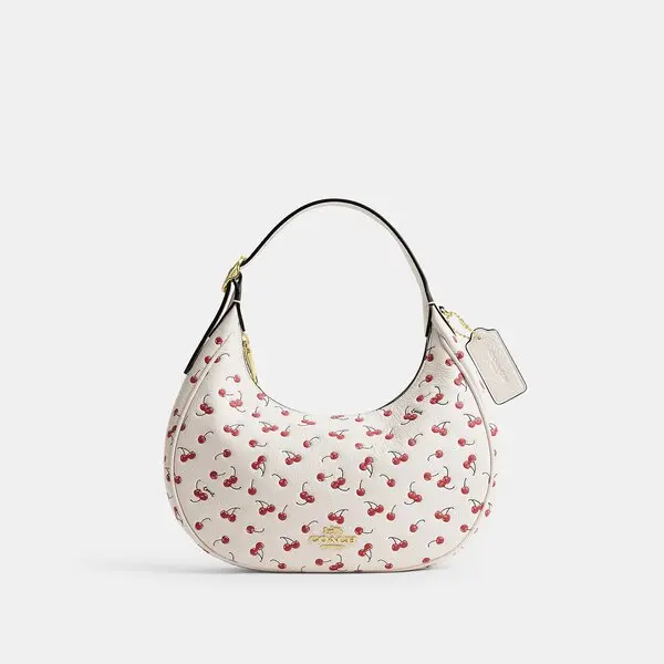 COACH OUTLET Emily Shoulder Bag With Cherry Print - Gold/chalk