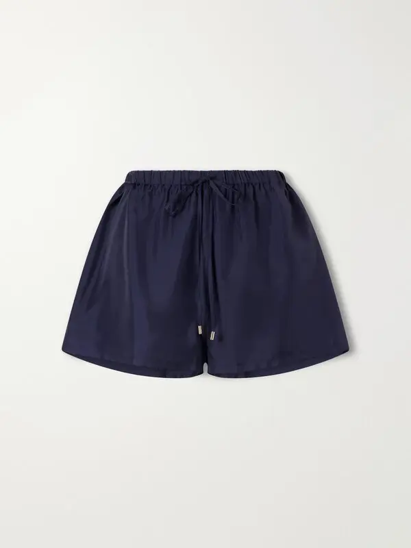 Comme Si Everyday Cami Silk-twill Shorts - Blue