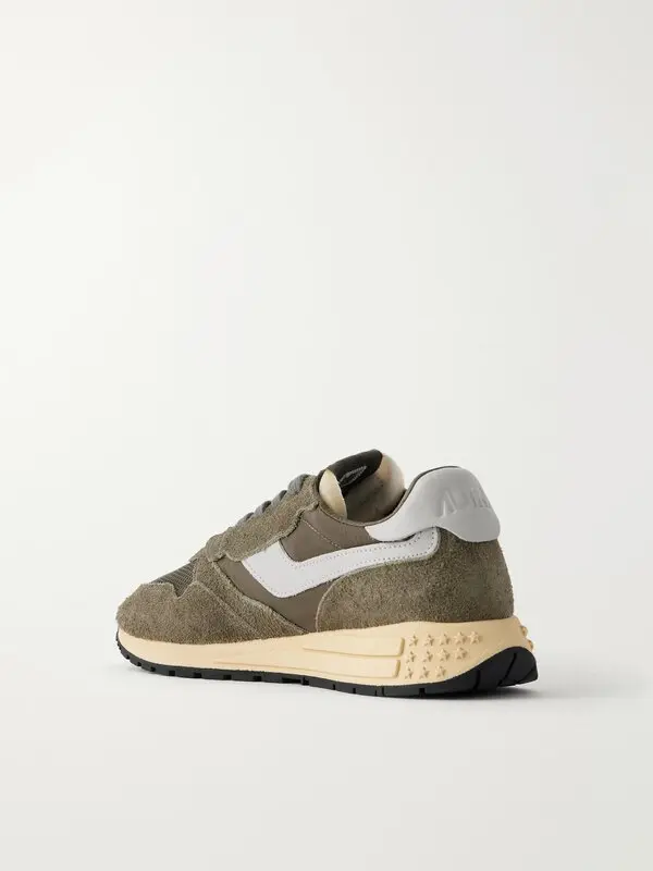 AUTRY Reelwind Low Suede-trimmed Mesh And Shell Sneakers - Green