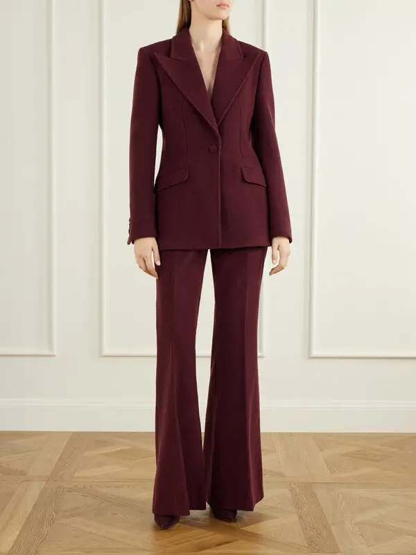 Gabriela Hearst Rhein Cashmere And Wool-blend Flared Pants