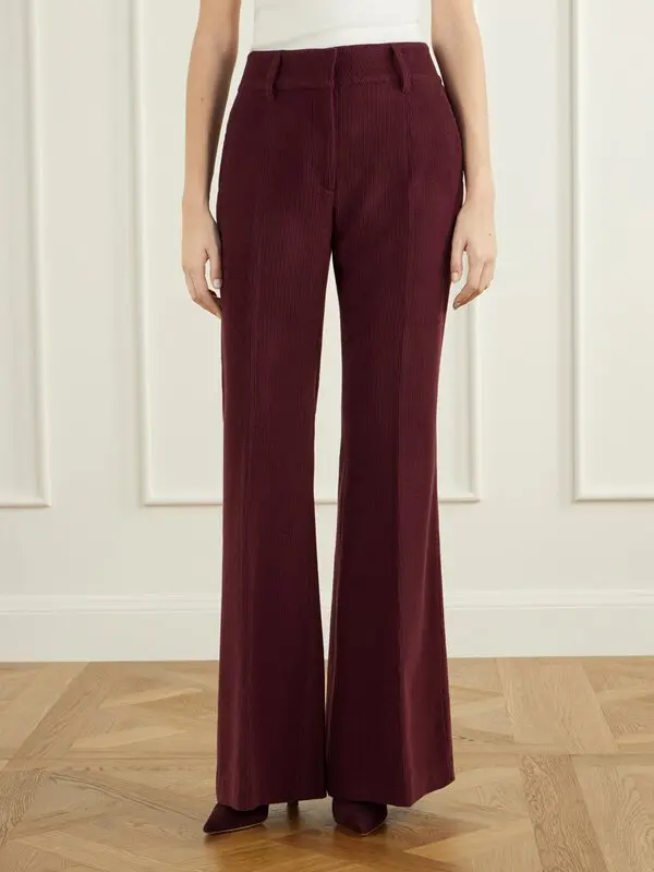 Gabriela Hearst Rhein Cashmere And Wool-blend Flared Pants
