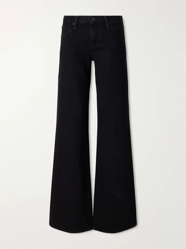 FRAME The Gray Low-rise Wide-leg Jeans - Black