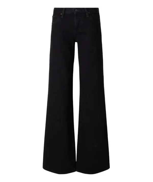 FRAME The Gray Low-rise Wide-leg Jeans - Black
