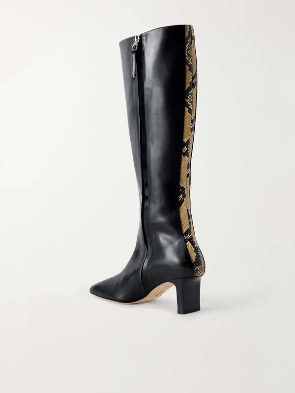 AeydĒ Bita 55 Snake-effect Leather Knee-boots