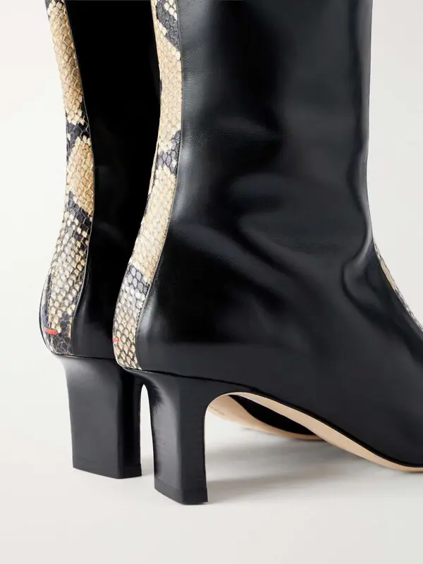AeydĒ Bita 55 Snake-effect Leather Knee-boots