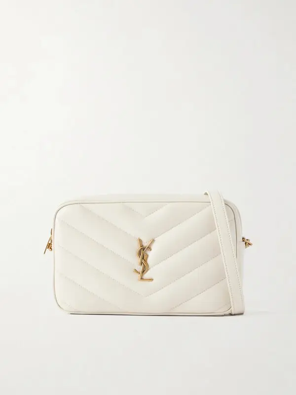 Saint Laurent Loulou Matelassé Shoulder Bag - White