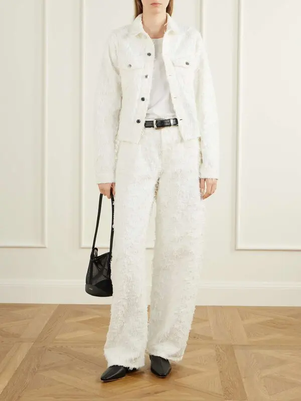 HAIKURE Cherry Frayed Denim Jacket