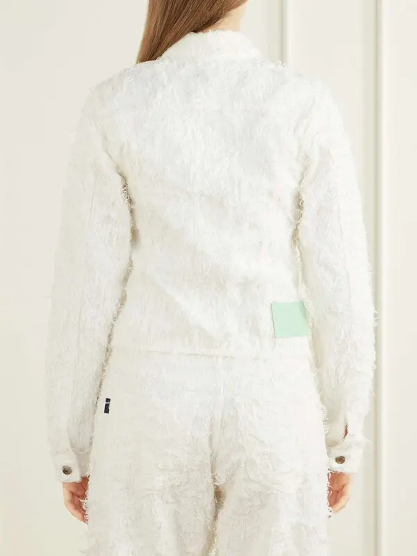 HAIKURE Cherry Frayed Denim Jacket
