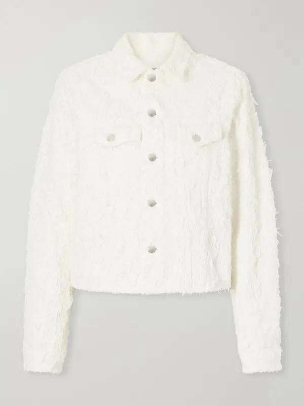 HAIKURE Cherry Frayed Denim Jacket - Neutrals