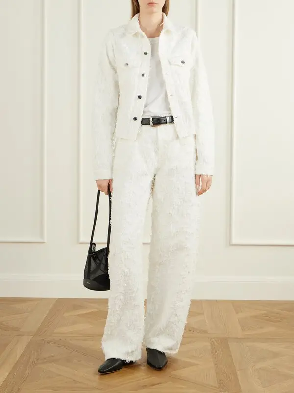 HAIKURE Cherry Frayed Denim Jacket - Neutrals