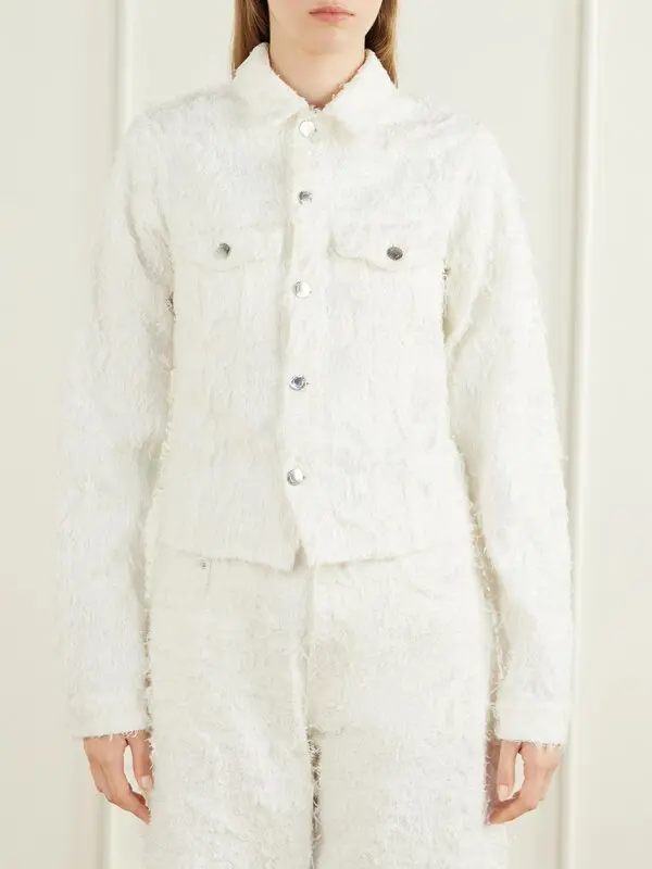 HAIKURE Cherry Frayed Denim Jacket - Neutrals