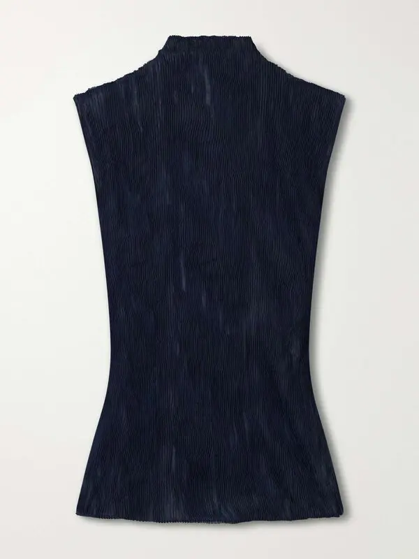 Issey Miyake Twist Plissé-chiffon Top