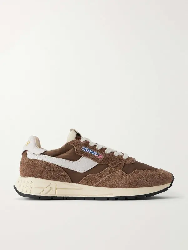 AUTRY Reelwind Low Suede-trimmed Leather Sneakers - Brown